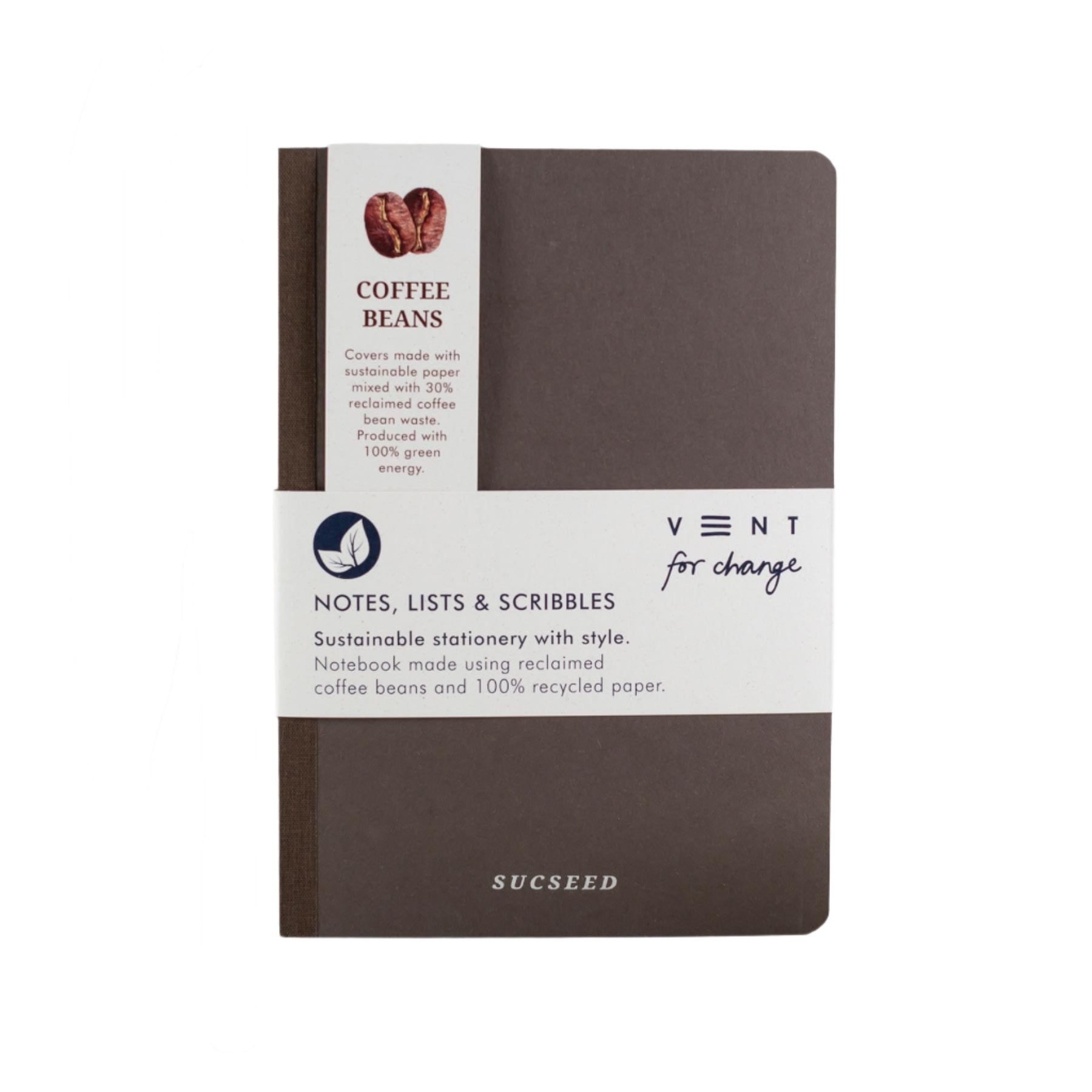 Recycled A5 notebook - coffee bean